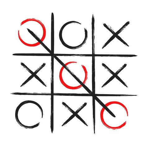 Premium Vector Tic Tac Toe Xo Game Hand Drawn Grid Doodle Template
