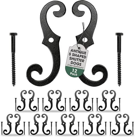 Bzpiz Fasteners Tools Shutter Latch Black Cast Aluminum S Shaped Shutter Dogs With Mounting Bzpiz Fasteners Tools Shutter Latch Black Cast Aluminum S Shaped Shutter Dogs With Mounting