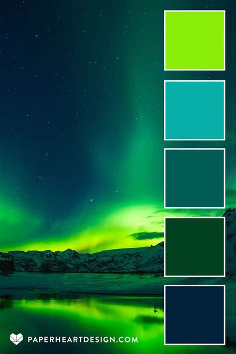 Color Palette Terrific Teal Paper Heart Design Green Colour