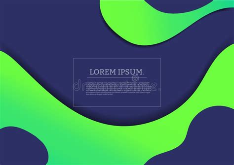 Abstract Wavy Geometric Dynamic 3d Green Fluid Shape On Blue Background