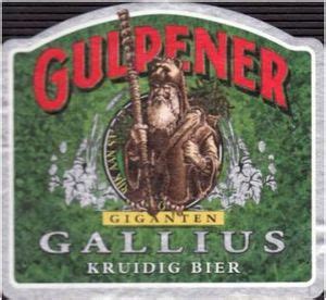 Dranketiket Gulpener Gallius Gulpener Bierbrouwerij NederlandCol NL BEER