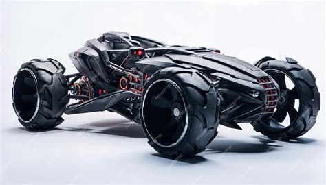 Premium Photo 3d Rendering Of A Futuristic Black And Red Buggy With