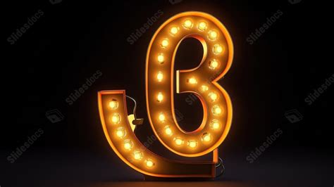 3d Rendered Ampersand Symbol With Vintage Glow Font Illuminated By