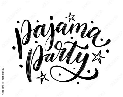 Vetor De Pajama Party Text Sleepover Party Pajamas Night Slumber