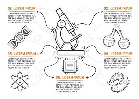 Modèle Dinfographie Scientifique Microscope Dessiné à La Main Au