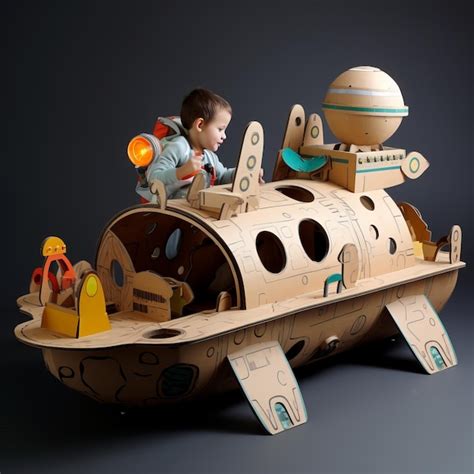 Premium Photo Rocket Adventure The Ultimate Cardboard Spaceship