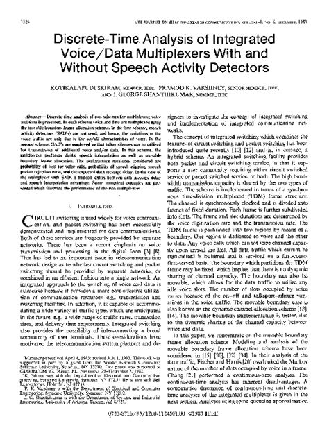 pdf discrete time analysis of integrated voice data multiplexers with