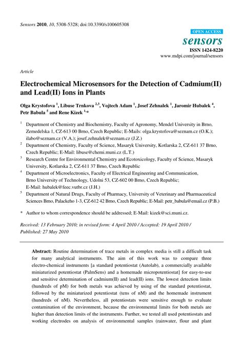 Pdf Electrochemical Microsensors For The Detection Of Cadmiumii And
