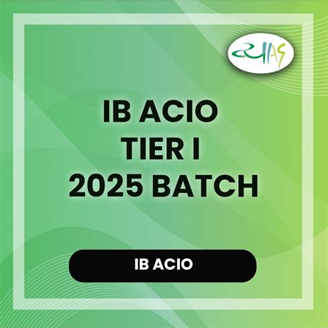 Ib Acio Tier 1 2025 Batch Vyasa Ias