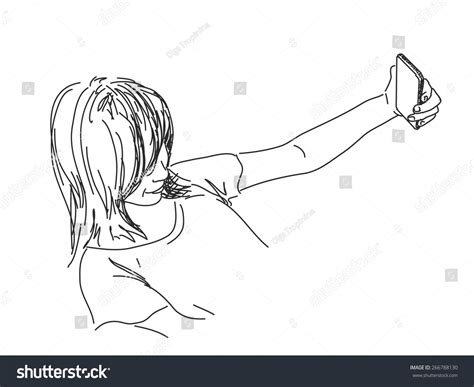 Women Taking Selfie Smart Phone Hand Stock Vector 266788130 Shutterstock