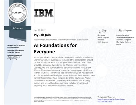 Piyush Jain On Linkedin Aiforeveryone Ibm Coursera