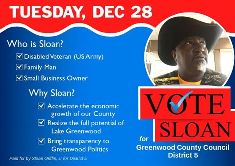 Sloan Griffin Jr For Greenwood County Council District 5 Greenwood