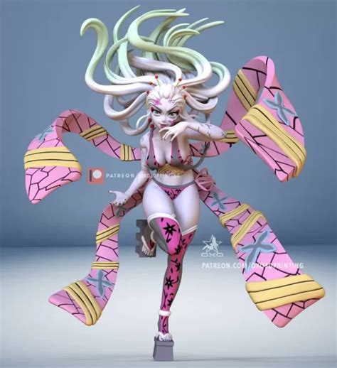 3d Printed Demon Girl Character Model From Daki Demon Slayers 3d