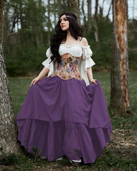 Womens Renaissance Corset Costume Ren Faire Medieval Fantasy Cosp
