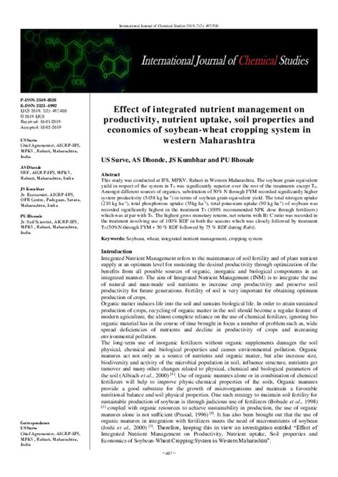 (PDF) Effect of integrated nutrient management on productivity ...