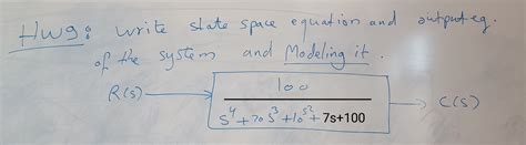 Solved Hw9 Write State Space Equation And Outputeg Of The Chegg
