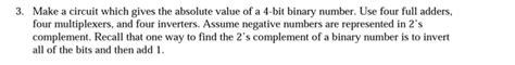Solved 3 Make A Circuit Which Gives The Absolute Value Of A