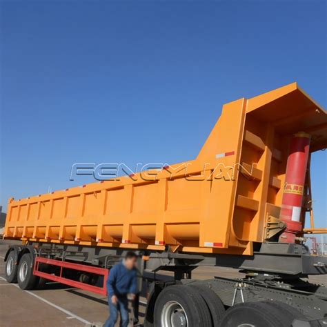 2 Axle Heavy Duty Rear Dumping Semi Trailer With 40 Ton Capacity