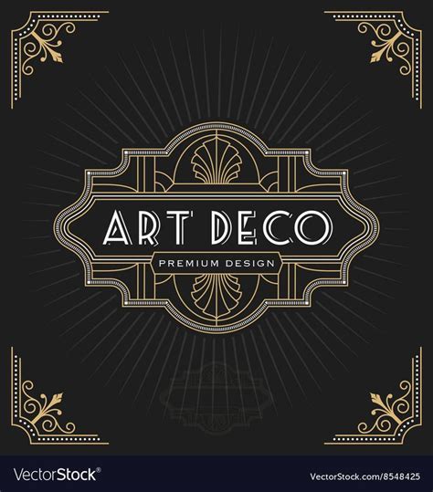 Art Deco Label Cadre Deco Illustration Art
