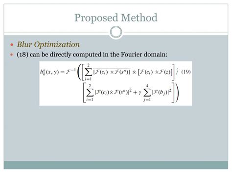 PPT Unified Blind Method For Multi Image Super Resolution And Single Multi Image Blur