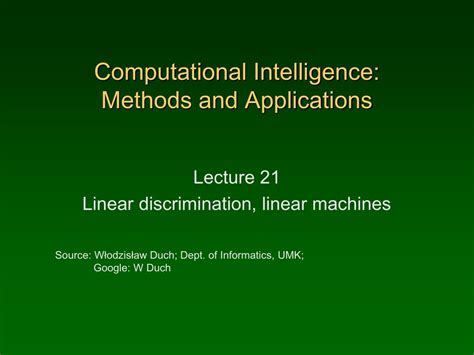 Ppt Computational Intelligence Methods And Applications Powerpoint Presentation Id5732282