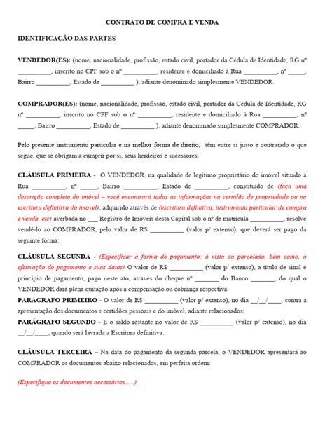 Modelo De Contrato De Compra E Venda Pdf Cheque Banco Estado