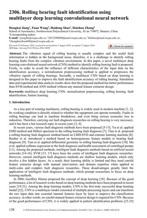 pdf rolling bearing fault identification using multilayer deep