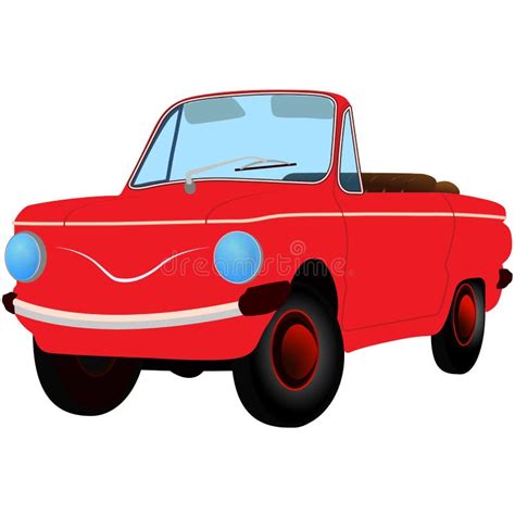 Illustration Of Red Retro Car Convertible 70s Stock Illustration