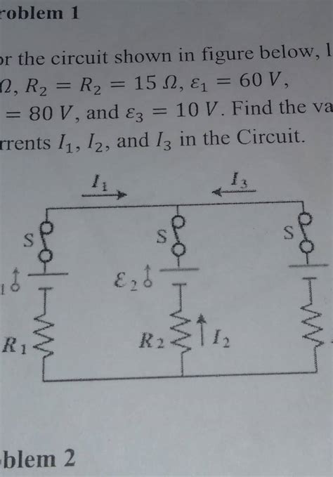 roblem 1r the circuit shown in figure below Ω R2 R2 15Ω ε1 60 V 80