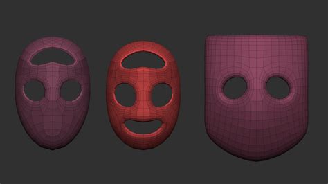 Low Poly Mask Shapes And Base Meshes Imm Set Brush Or Tool By