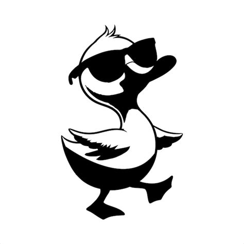 Duck Dancing With Sunglasses Svg Premium Ai Generated Vector