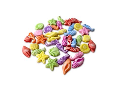 CUENTAS DE PLASTICO MAR 10MM APROX X 125GRS Cuentas Manualidades MAKOR