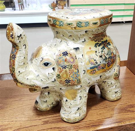 Lot Asian Satsuma Style Highly Gilt Porcelain Elephant