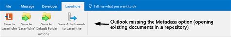 Updating Metadata On Outlook Laserfiche Ribbon Laserfiche Answers