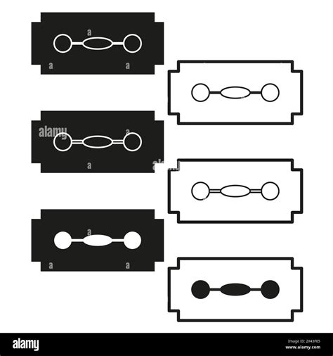 Razor Blades Vector Set Monochrome Blade Designs Safety Razor Symbols Stock Vector Image And Art