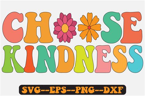 Choose Kindness Groovy Retro Svg Design Graphic By Fallensvgworld