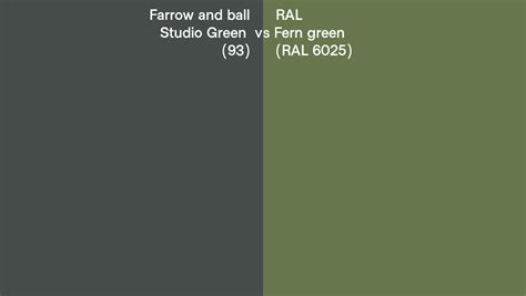 Farrow And Ball Studio Green 93 Vs Ral Fern Green Ral 6025 Side By