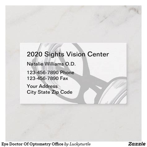 Eye Doctor Of Optometry Office Business Card Zazzle Optometry