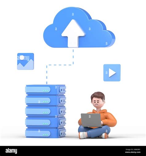 Data Server Web Concept Storage Technology Database Template Of People Scene 3d Illustration