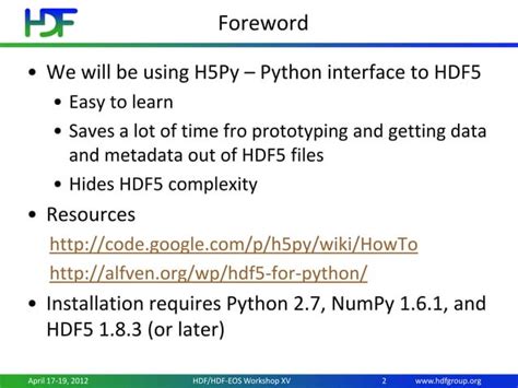 Introduction To Hdf5 Data And Programming Models Ppt