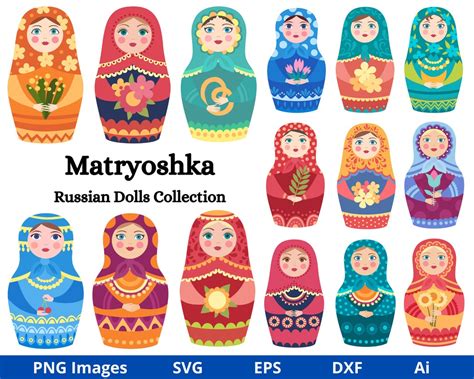 Matryoshka Clipart Russian Dolls Clipart Babushka Dolls Matryoshka