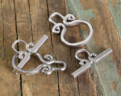 Stainless Steel Scrolling Toggle Clasp 15x23mm 22mm Bar