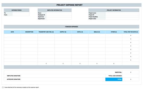 Free Expense Report Templates Sample Corporate Expense Report