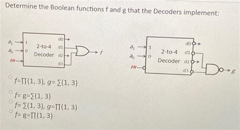 Solved Determine The Boolean Functions Fand G That The
