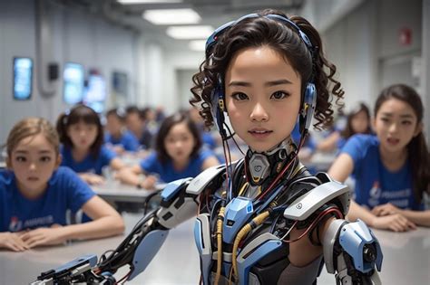 Premium Ai Image Empowering Youth Innovators Futuristic Robotics