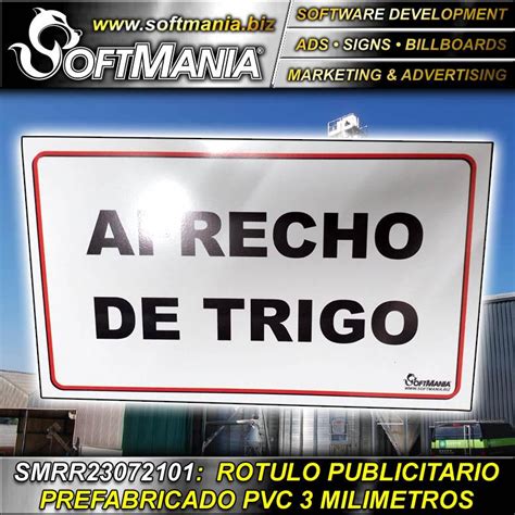 ROTULO PUBLICITARIO PREFABRICADO PVC 3 MILIMETROS CON TEXTO AFRECHO DE