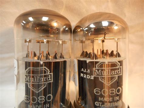 6080 Mullard Valves Tubes X 2 Close Electrically Matched Pair Nos P4
