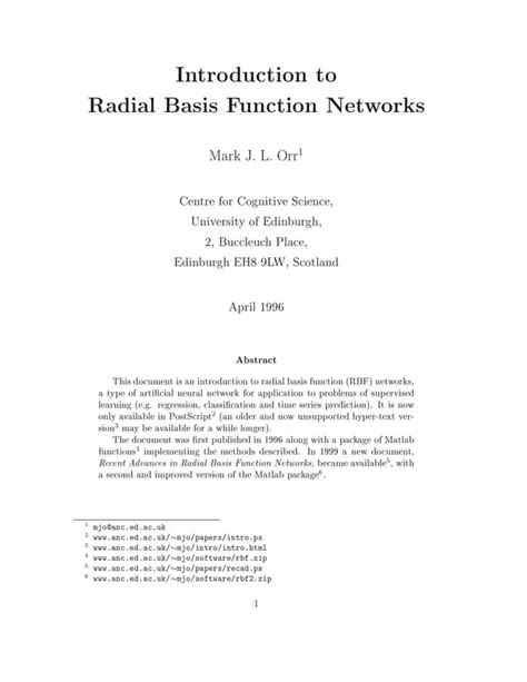 Introduction To Radial Basis Function Networks Pdf