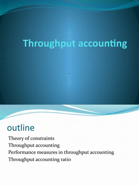 Throughput Accounting Pdf Inventory Production And Manufacturing