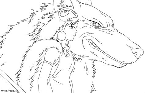 Princess Mononoke 5 Coloring Page